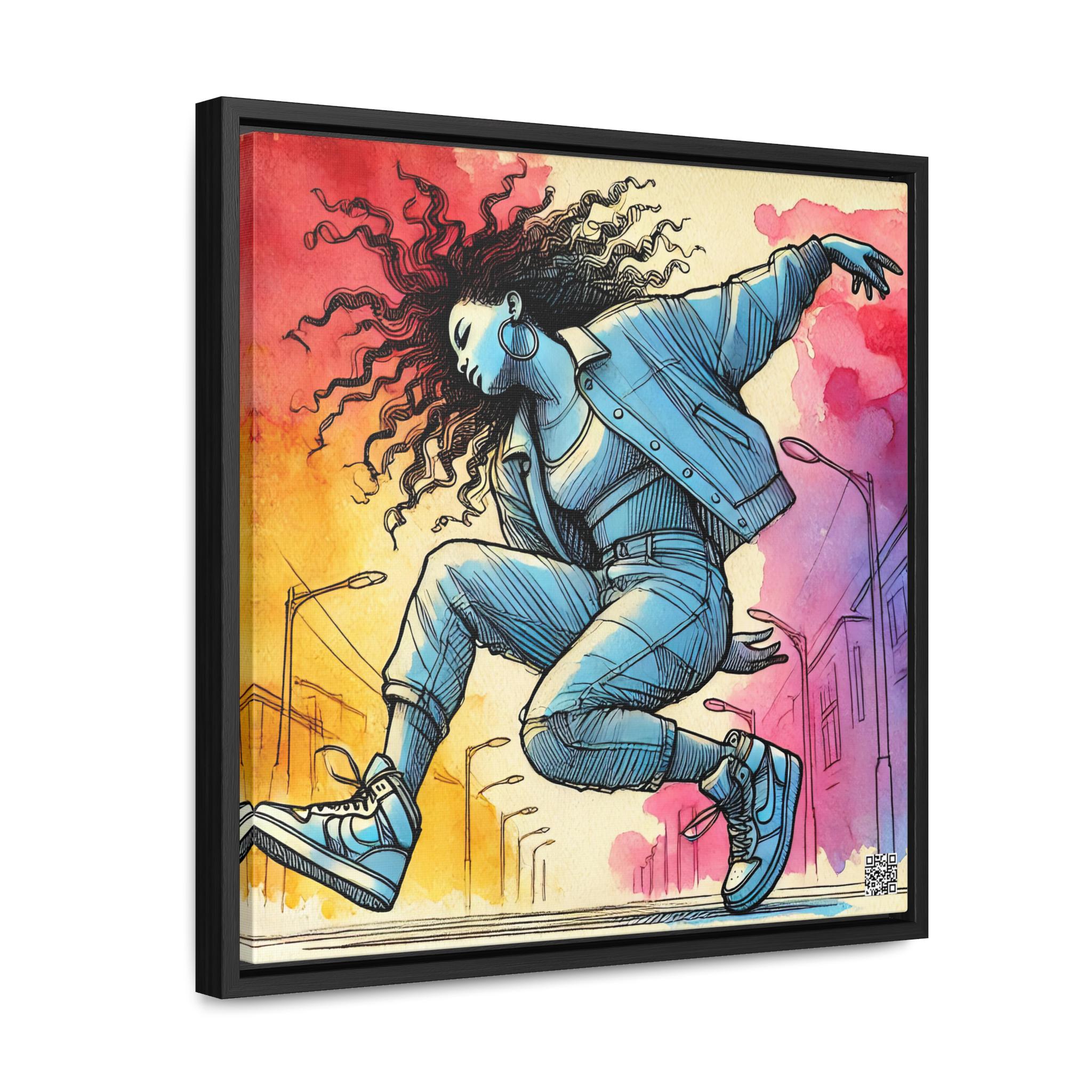 Square Frame Canvas, Urban Street Dancer Artwork, Hip Hop Gallery Print ...