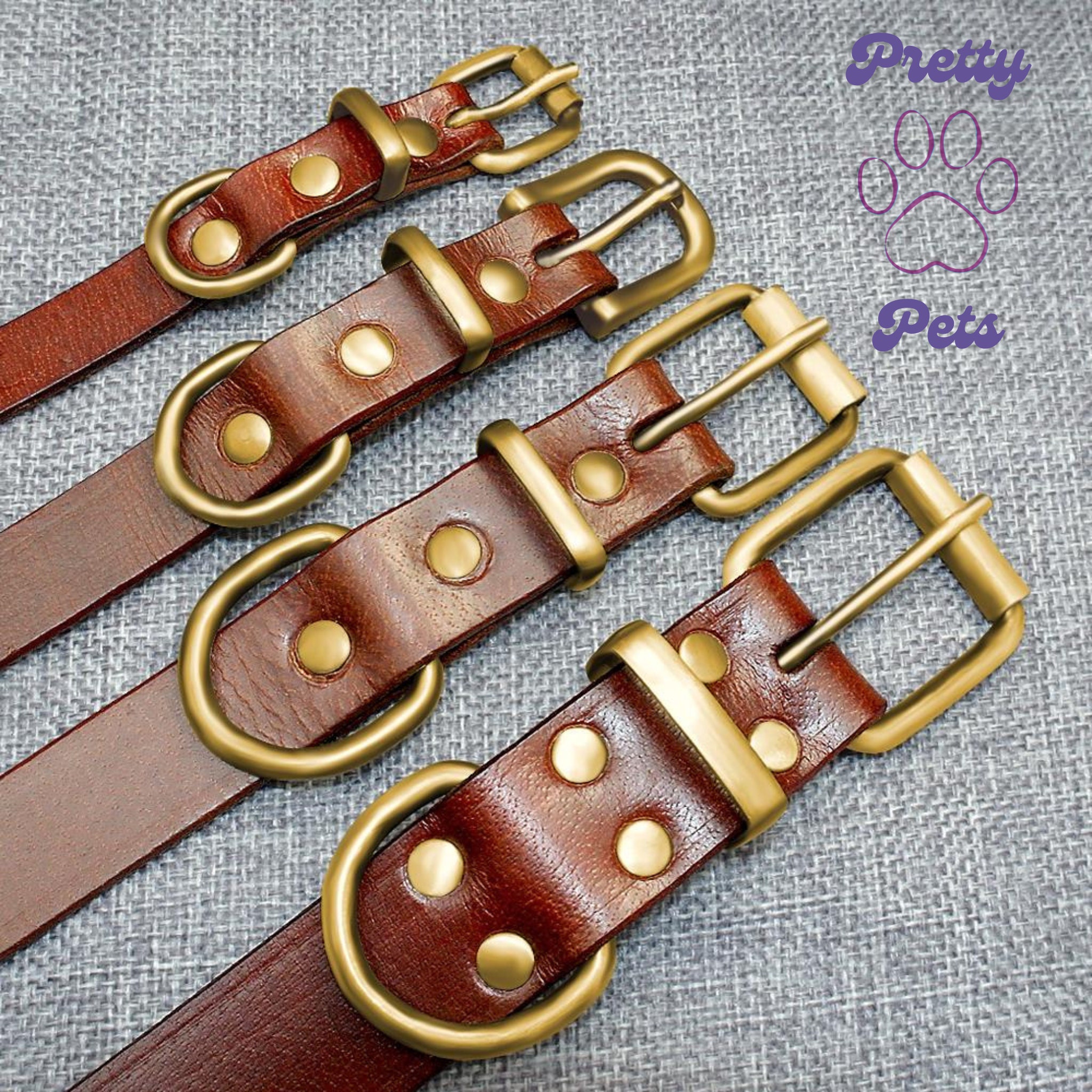 Custom Leather Dog Collar, Custom Cat Collar, Personalized Engraved ...
