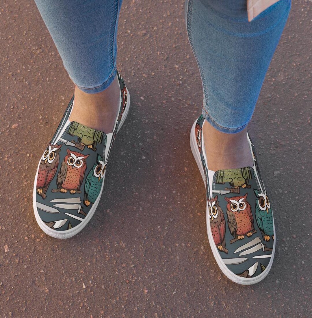 Ow;s and Knives Women’s Slip-on Canvas Shoes Knife Throwing - Etsy