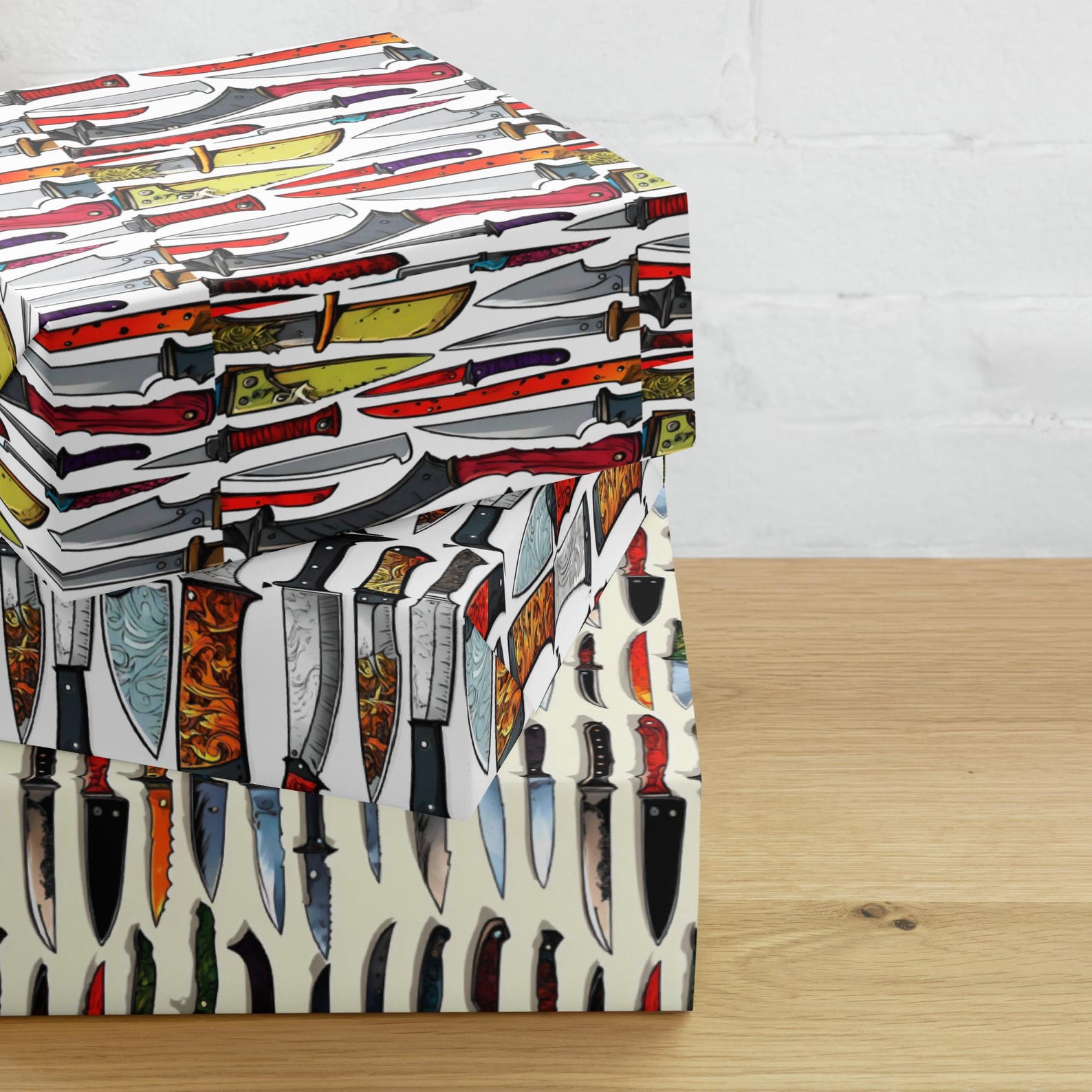 Wrapping Paper Sheets Knife Throwing 5 Knives - Etsy