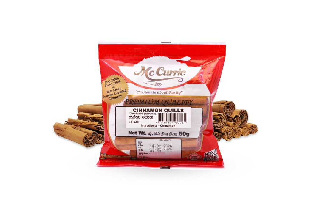 Premium Ceylon Cinnamon Quills Sticks 50g | Mccurrie Pure Cinnamon ...