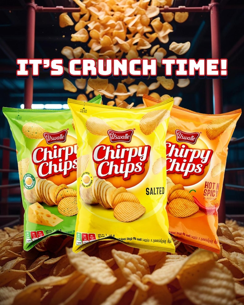 Uswatte Chirpy Chips – Sri Lankan Snacks | Salted, Cheese & Hot N Spicy | Asian Potato Chips ...