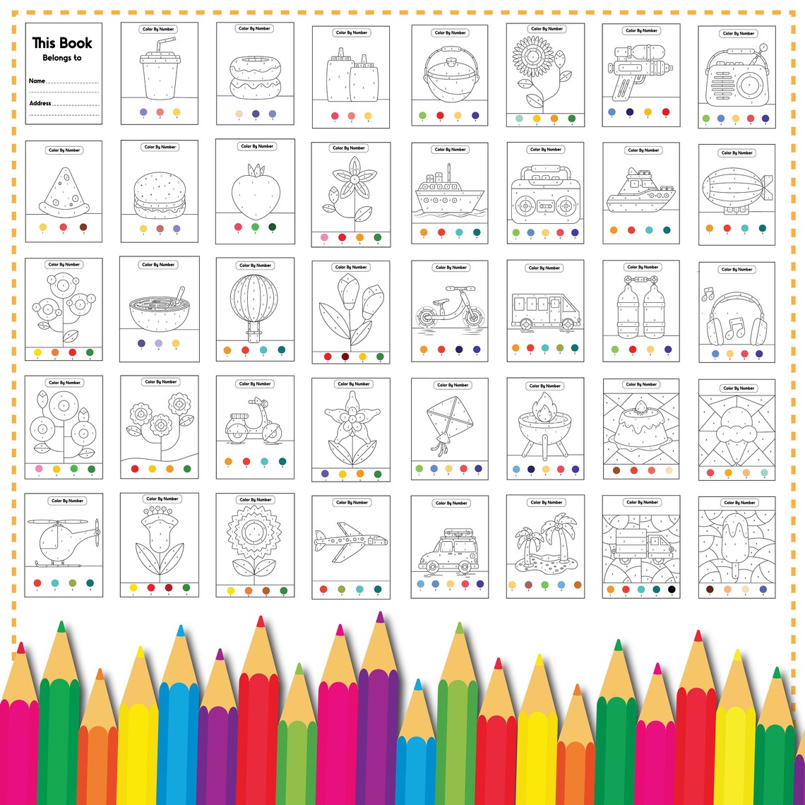 41 Color by Number Pages for Kids: Printable Homeschool Activity ...