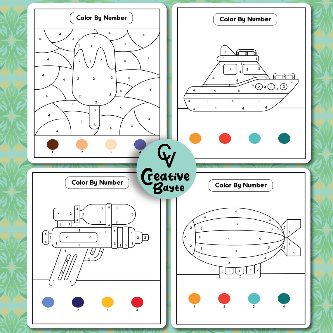 41 Color by Number Pages for Kids: Printable Homeschool Activity ...