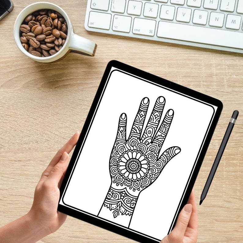Henna Hand Coloring Pages: 30 Mehndi Designs (digital Download) - Etsy