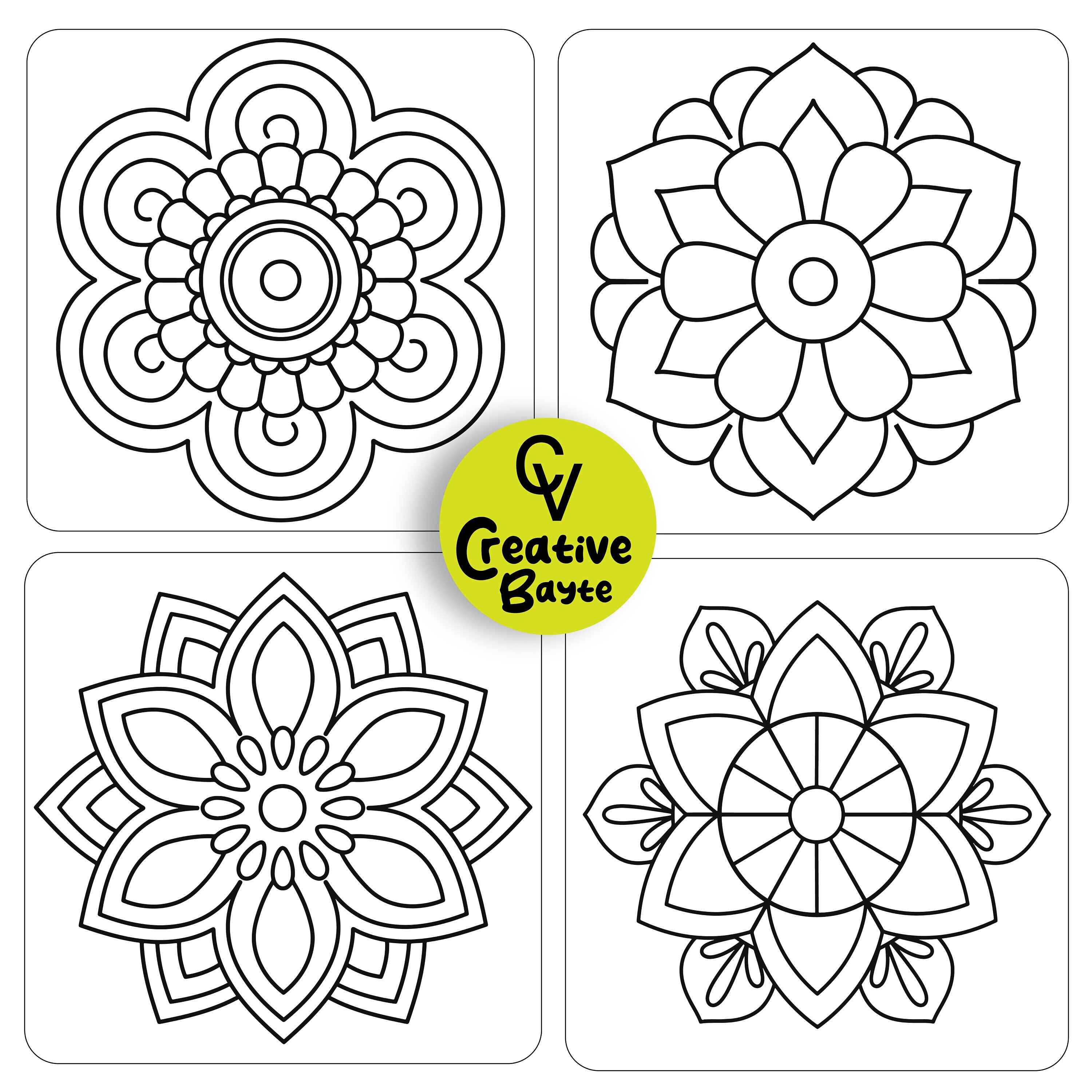 50 Printable Bold & Easy Mandala Coloring Book for Kids and Adults for ...