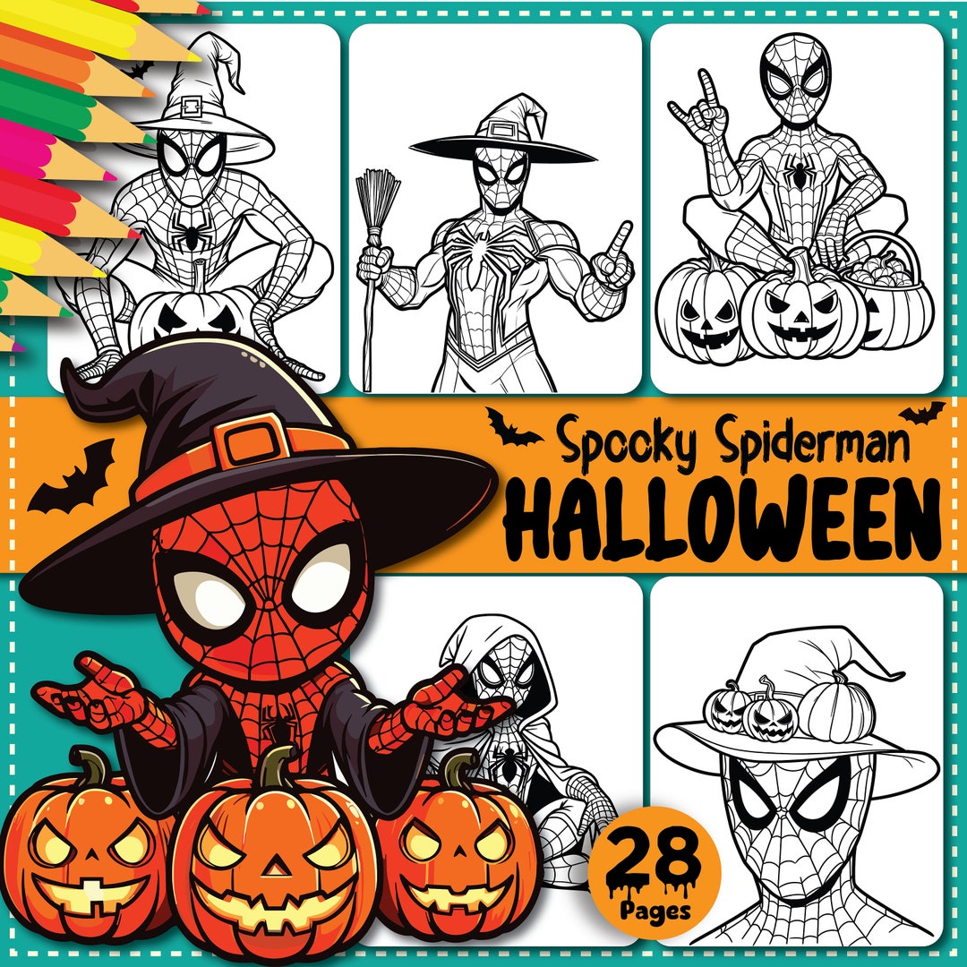 28 Printable Spooky Halloween Spiderman Coloring Pages for Kids ...