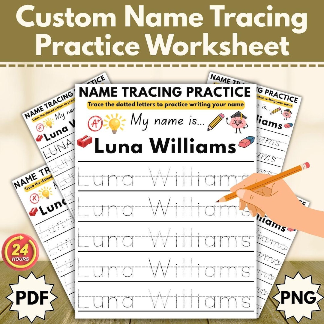 Personalized Name Tracing Worksheet: Preschool Handwriting Practice ...