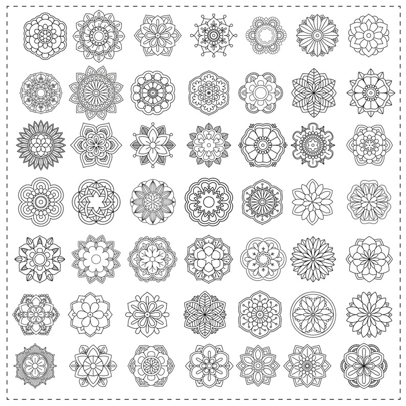 50 Printable Bold & Easy Mandala Coloring Book for Kids and Adults for ...