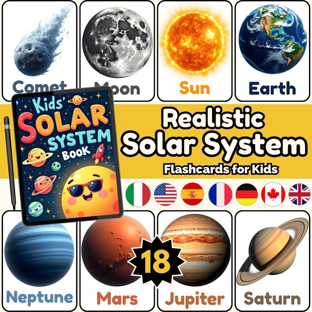 Printable Solar System Flashcards: Realistic Space Education (PDF ...