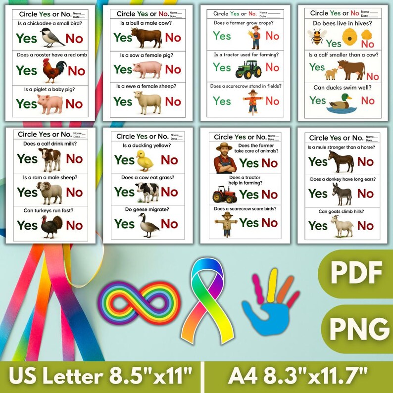 Farm Animals Yes No Questions Worksheets | Speech Therapy Activity ...