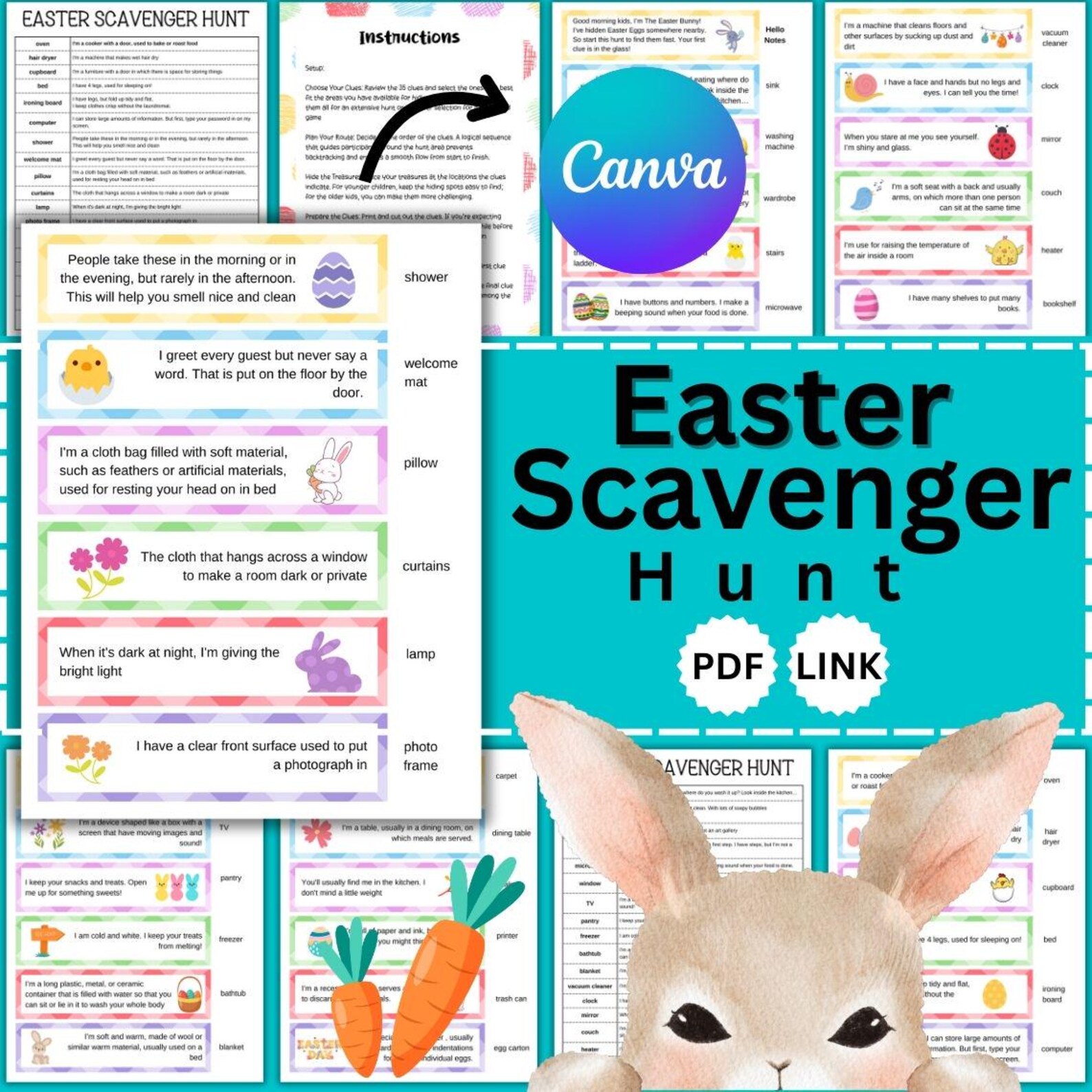 Difficult Indoor Easter Scavenger Hunt Clues, Challenging Easter ...