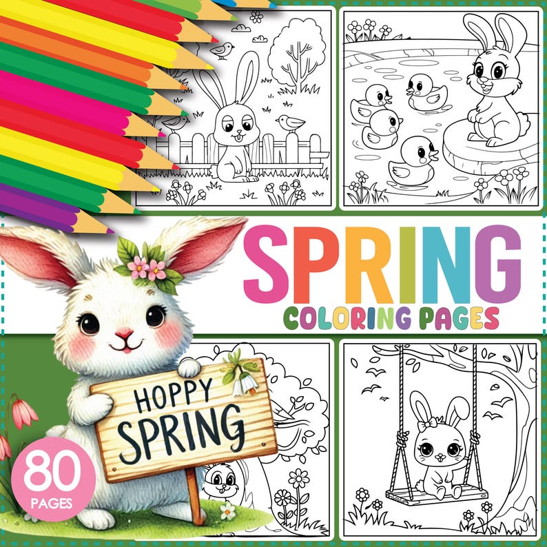 Cute 80 Bold and Easy Printable Spring Coloring Pages Gift for Kids ...