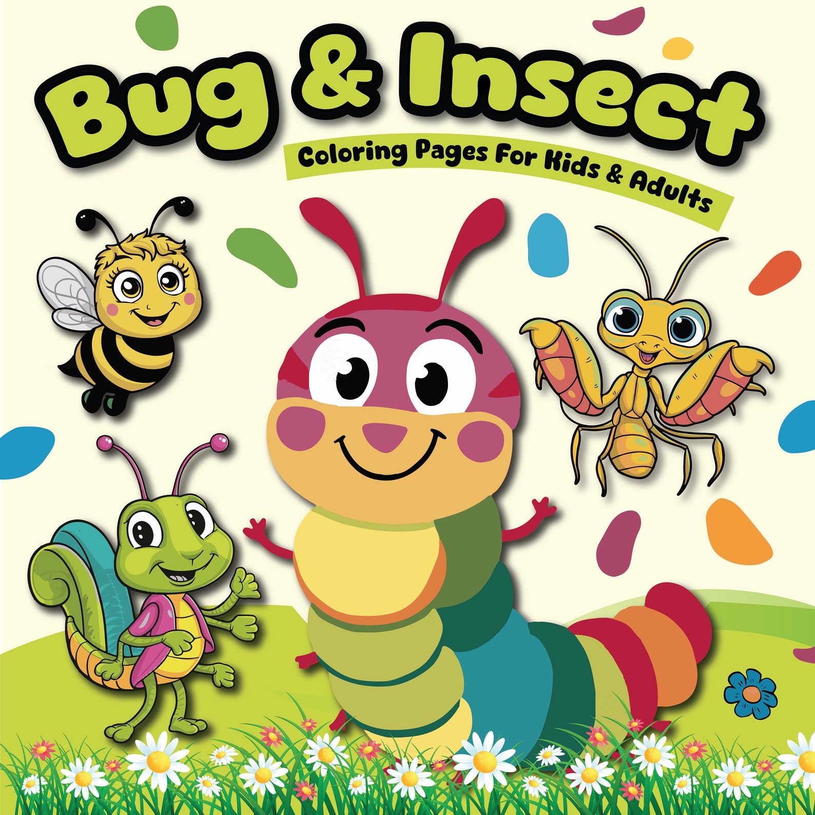Bug and Insect Coloring Pages, for Relaxation & Stress Relief Featuring ...