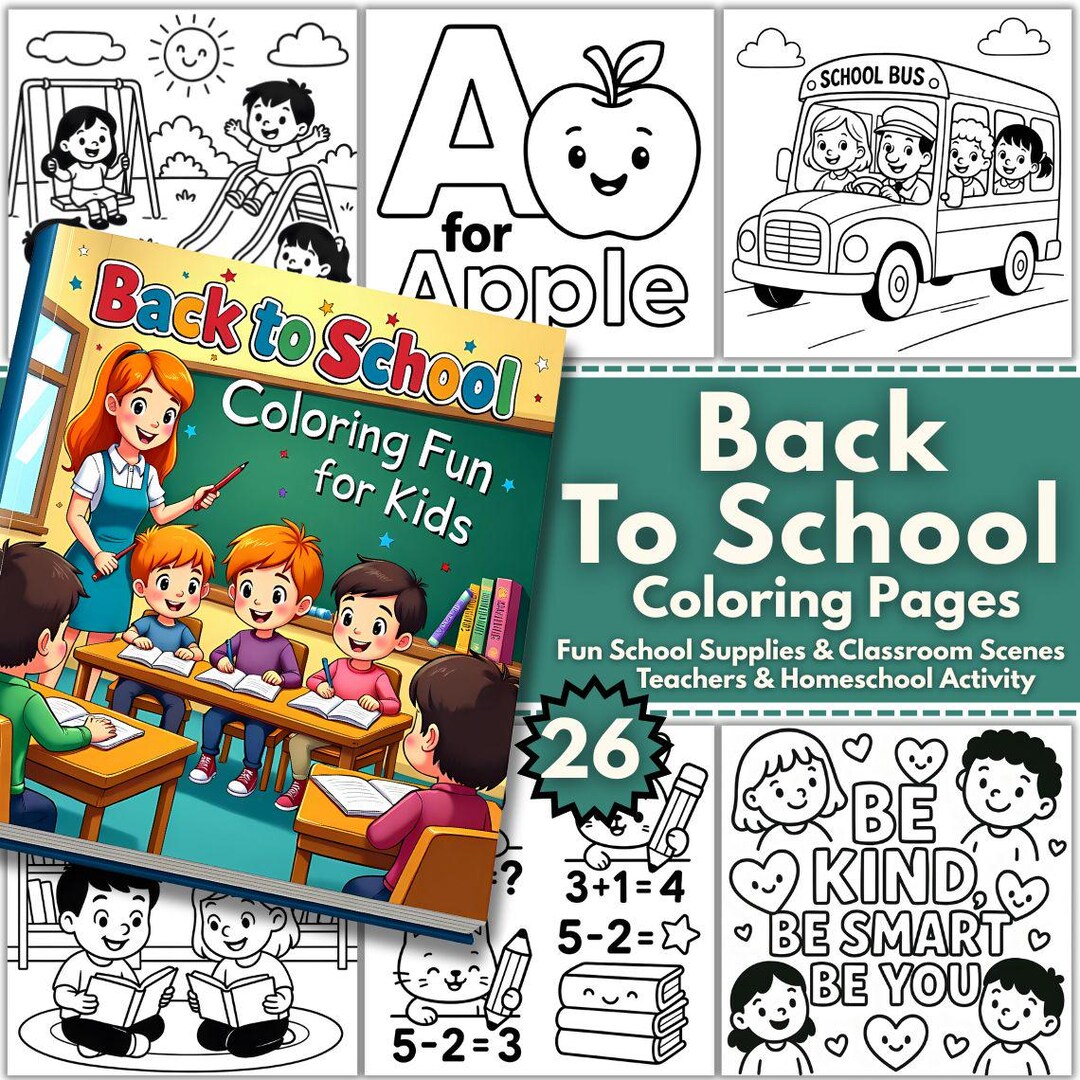 Back to School Coloring Pages | Fun School Supplies & Classroom Scenes ...