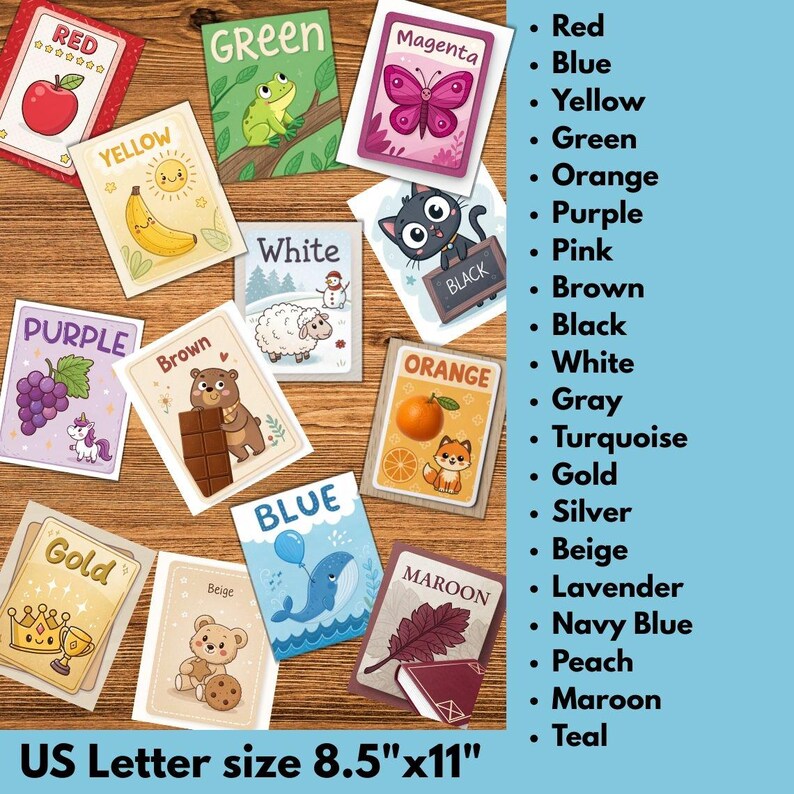 Color Flashcards for Kids: Primary & Secondary Colors (printable PDF ...