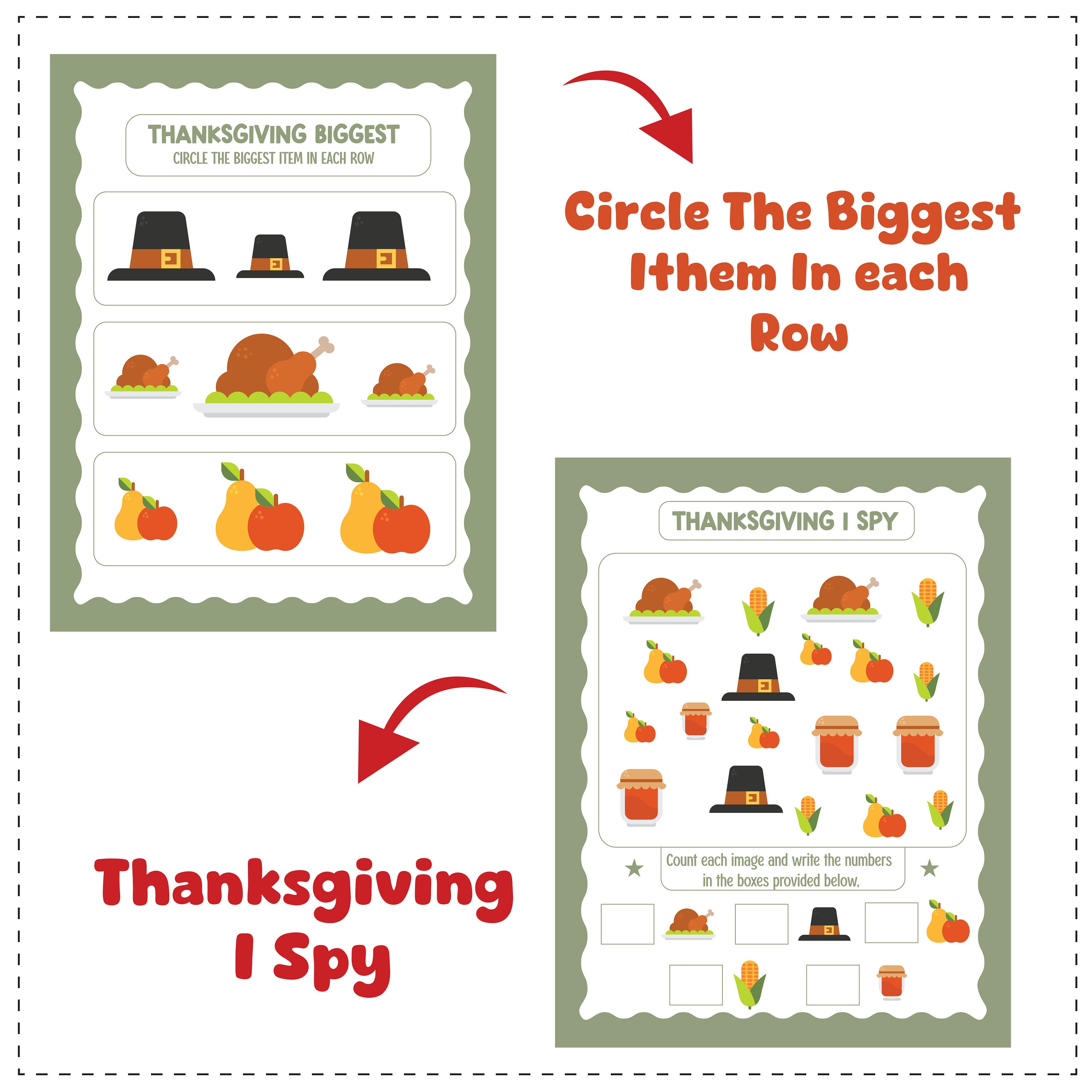 Fun 110 Printable Thanksgiving Activity Book for Kids Kindergarten ...