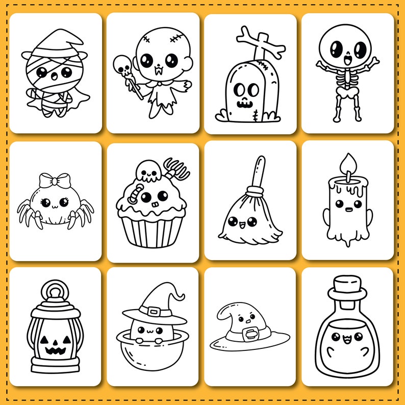 Cute Bold and Easy Spooky Stuff Coloring Pages for Kids & Adults ...
