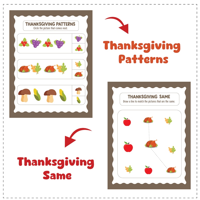 Fun 110 Printable Thanksgiving Activity Book for Kids Kindergarten ...