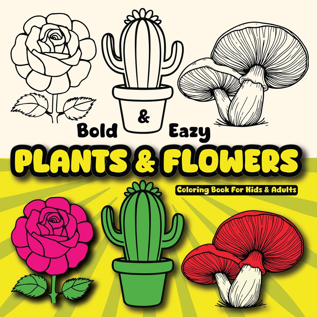 Cute Printable 36 Plants & Flowers Coloring Pages for Kids and Adults ...