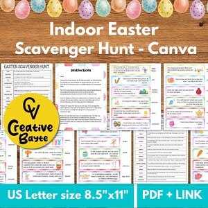 Indoor Easter Scavenger Hunt Clues: Printable Treasure Hunt Game (PDF ...