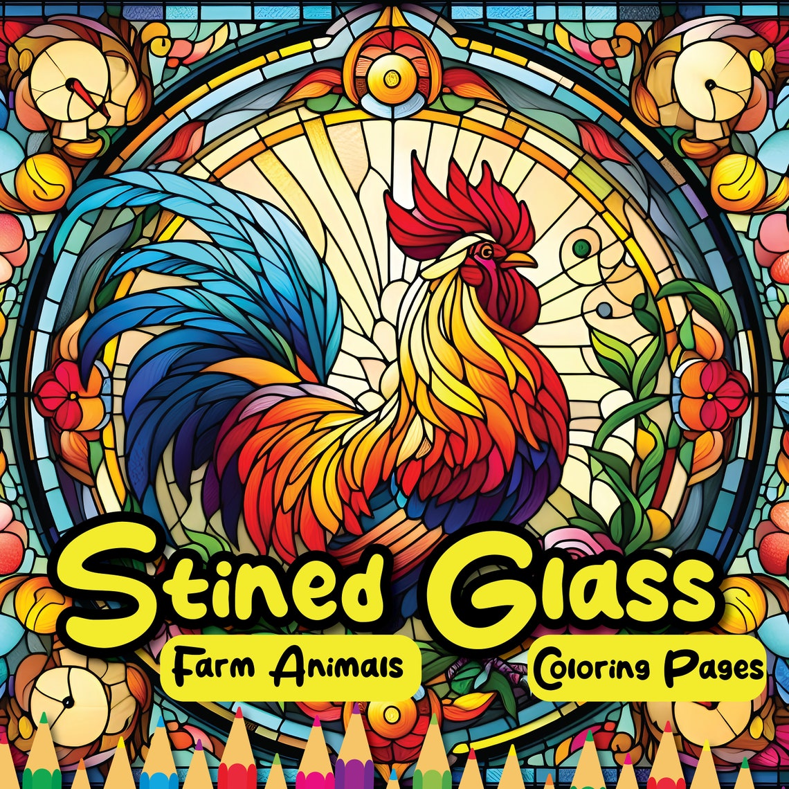 20 Printable Farm Animals Stained Glass Coloring Pages for Youngers and ...
