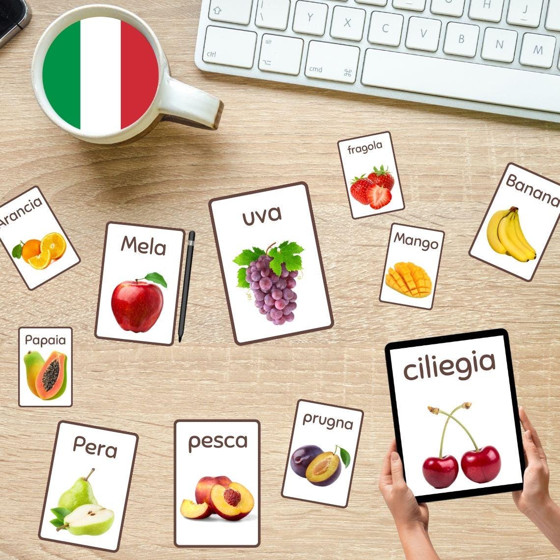 Italy Flashcard: 56 Printable and Editable Fruits Educational ...
