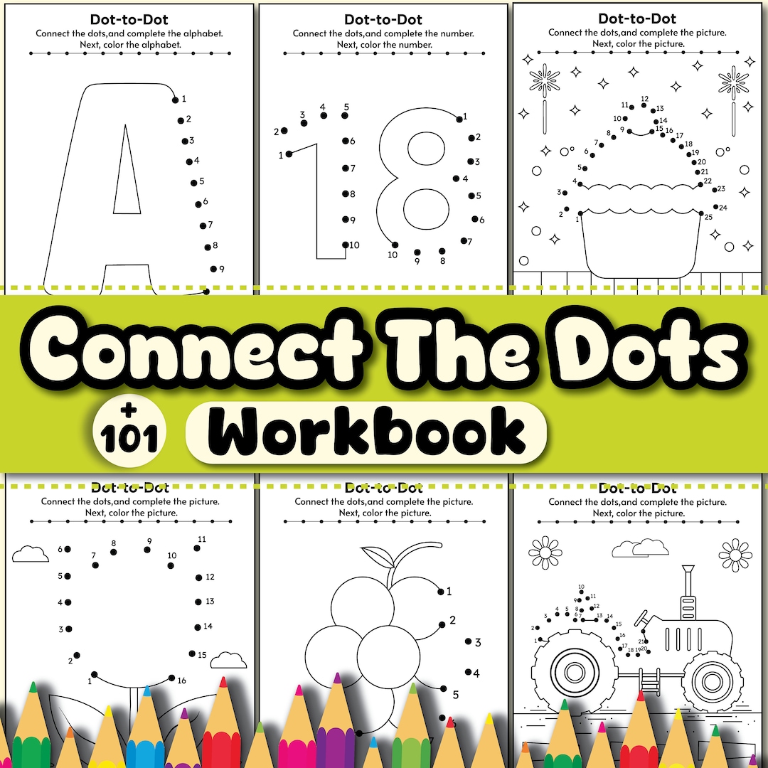 101 Printable Connect the Dots Worksheet Coloring Pages for Kids ...