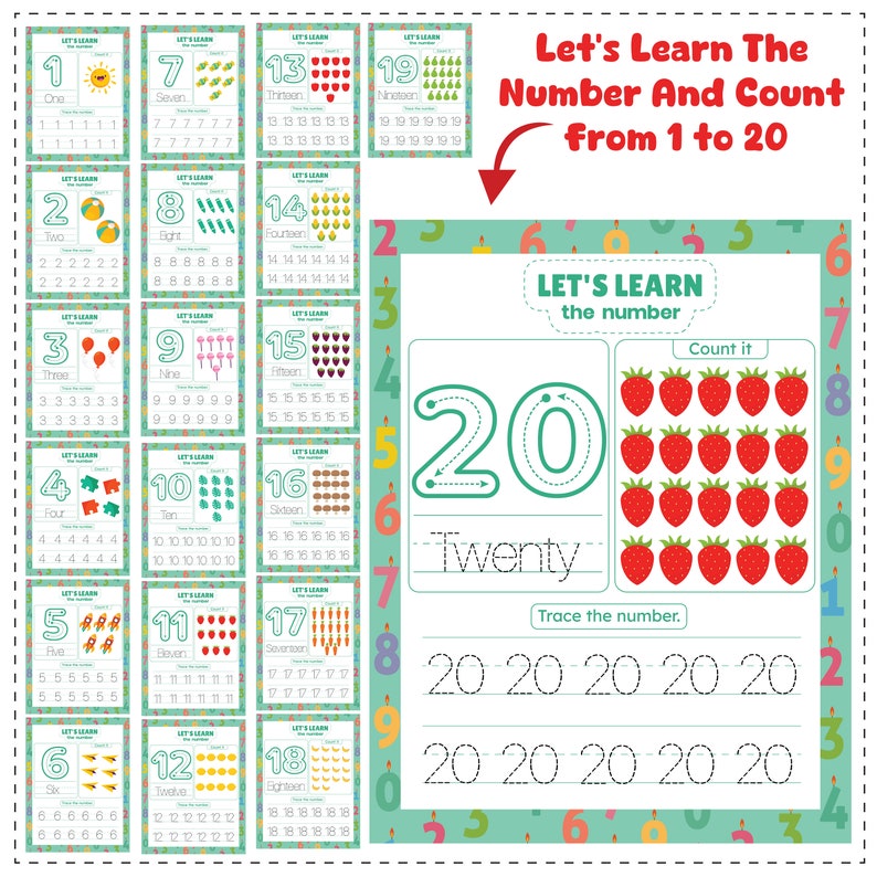 Back to School Printable Math Worksheet Activity Pages, Kindergarten ...