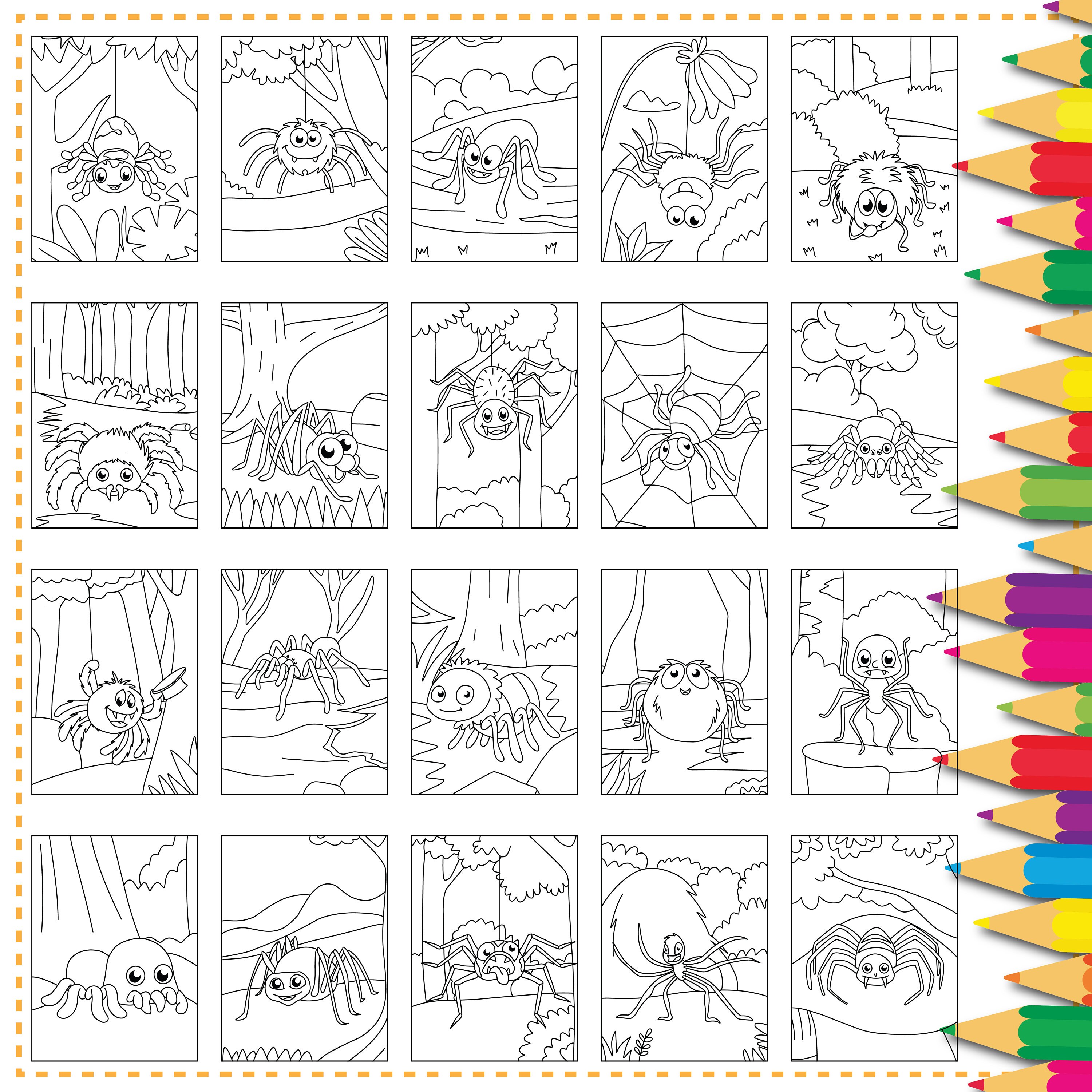 Cute 20 Printable Spider Coloring Pages for Kids & Adults, for ...