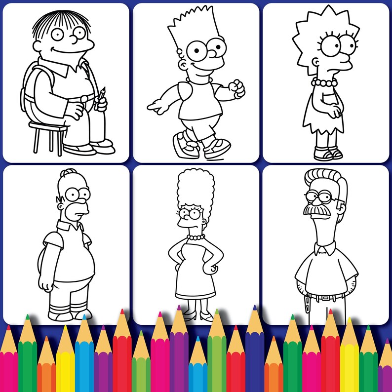 24 Printable Simpsons Coloring Pages for Kids & Adults, Bold and Easy ...
