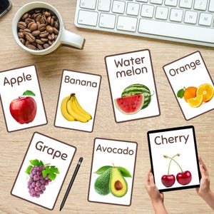 56 Printable and Editable Fruits (real Pictures) Educational Montessori ...