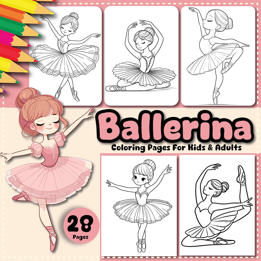 Cute 28 Printable Ballerina Dancing Coloring Pages for Kids & Adults ...