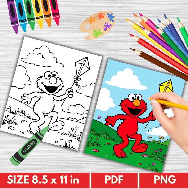 Elmo Coloring Pages Bundle - 20 Fun Printable Sheets for Kids | Digital ...