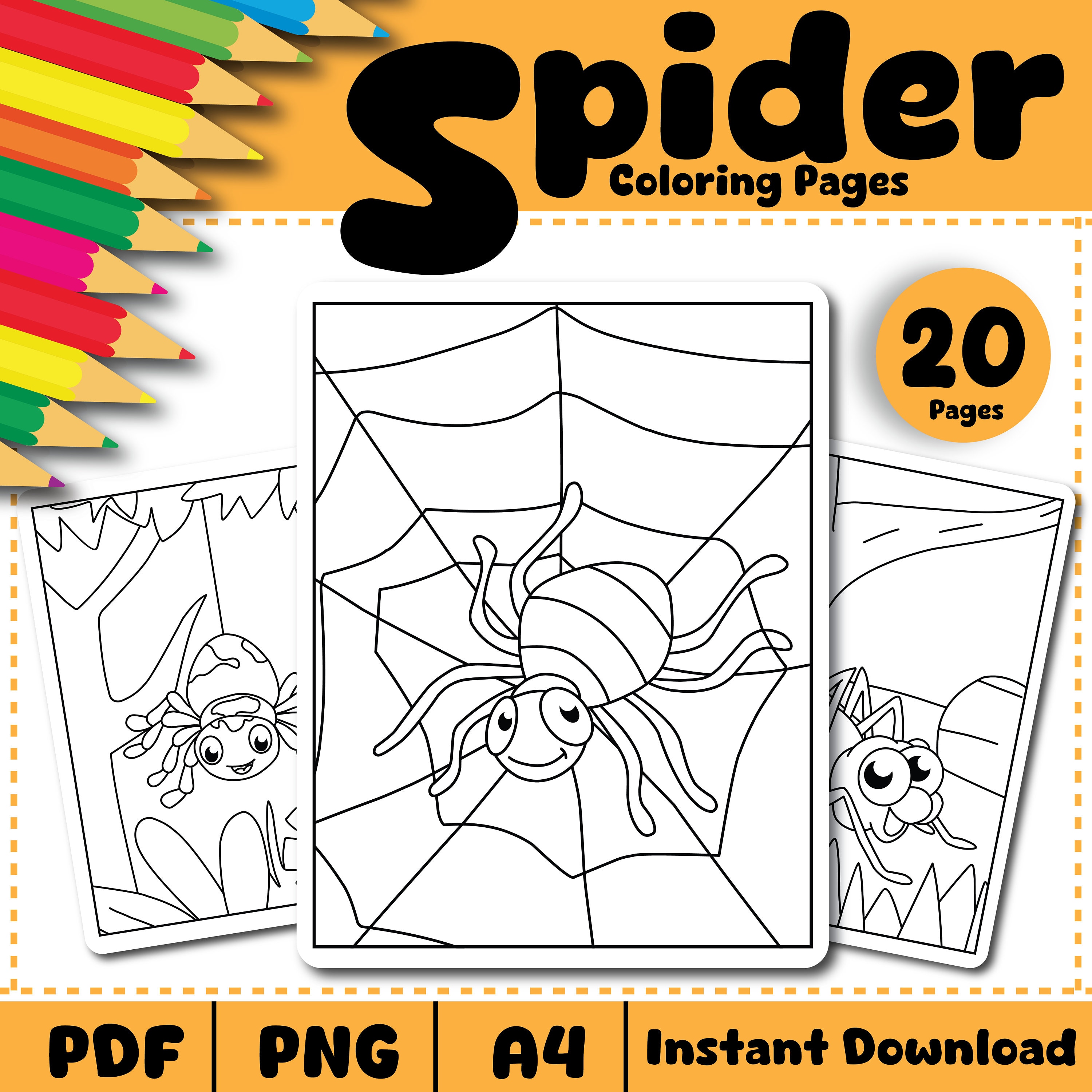 Cute 20 Printable Spider Coloring Pages for Kids & Adults, for ...