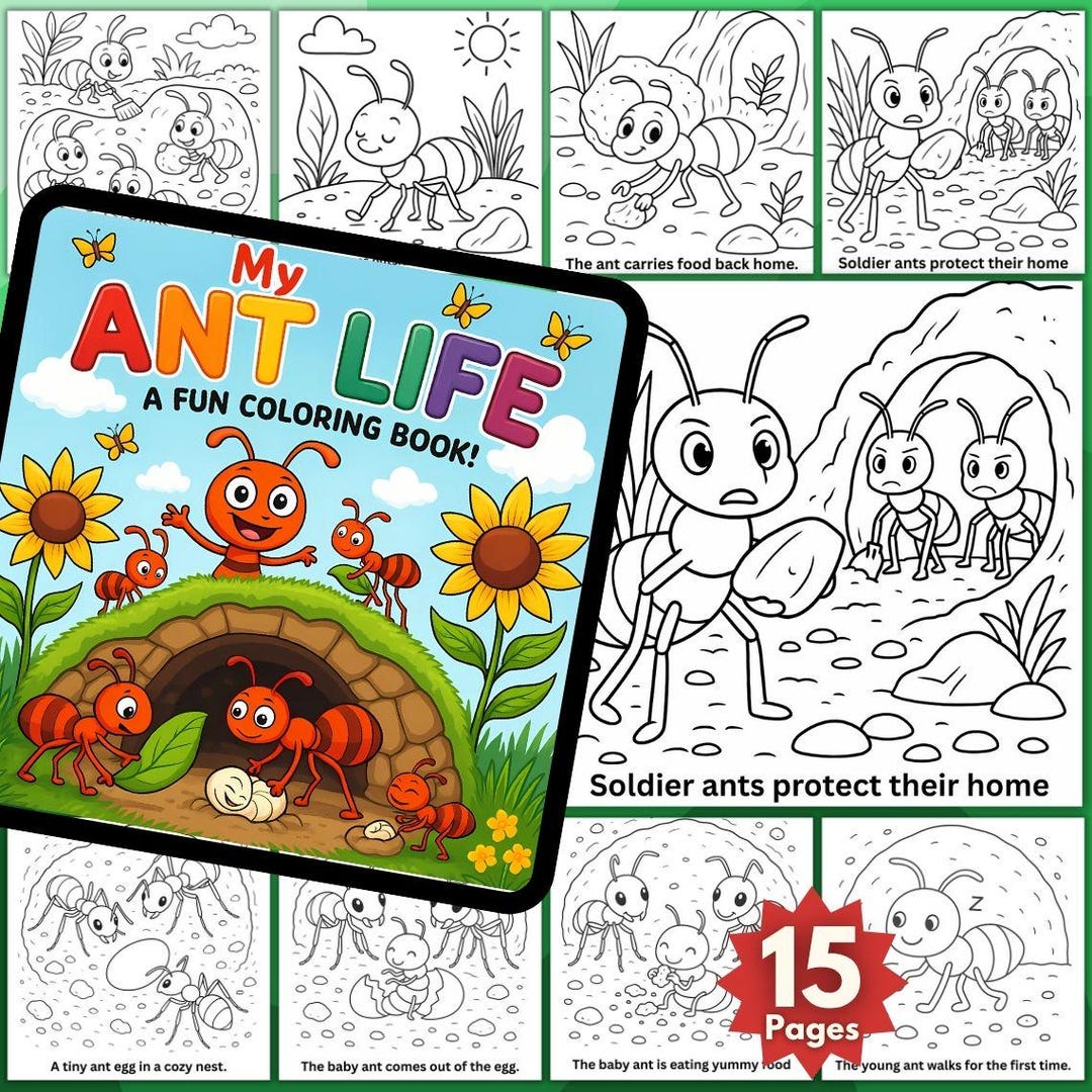 Ant Life Cycle Coloring Book: Insect Theme Homeschool Activity (PDF ...