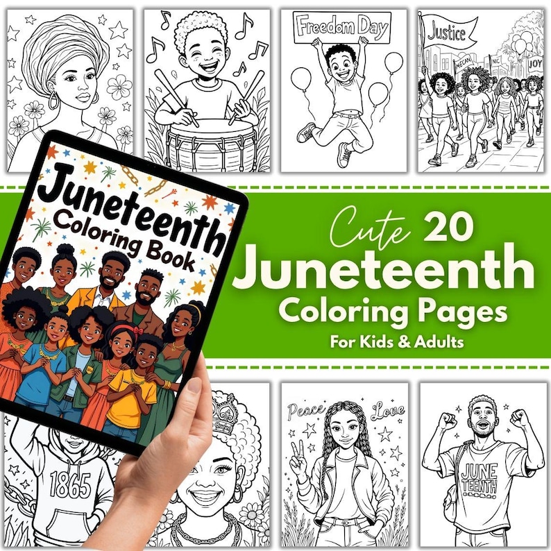 Juneteenth Coloring Book: Black History Celebration, Freedom Day ...
