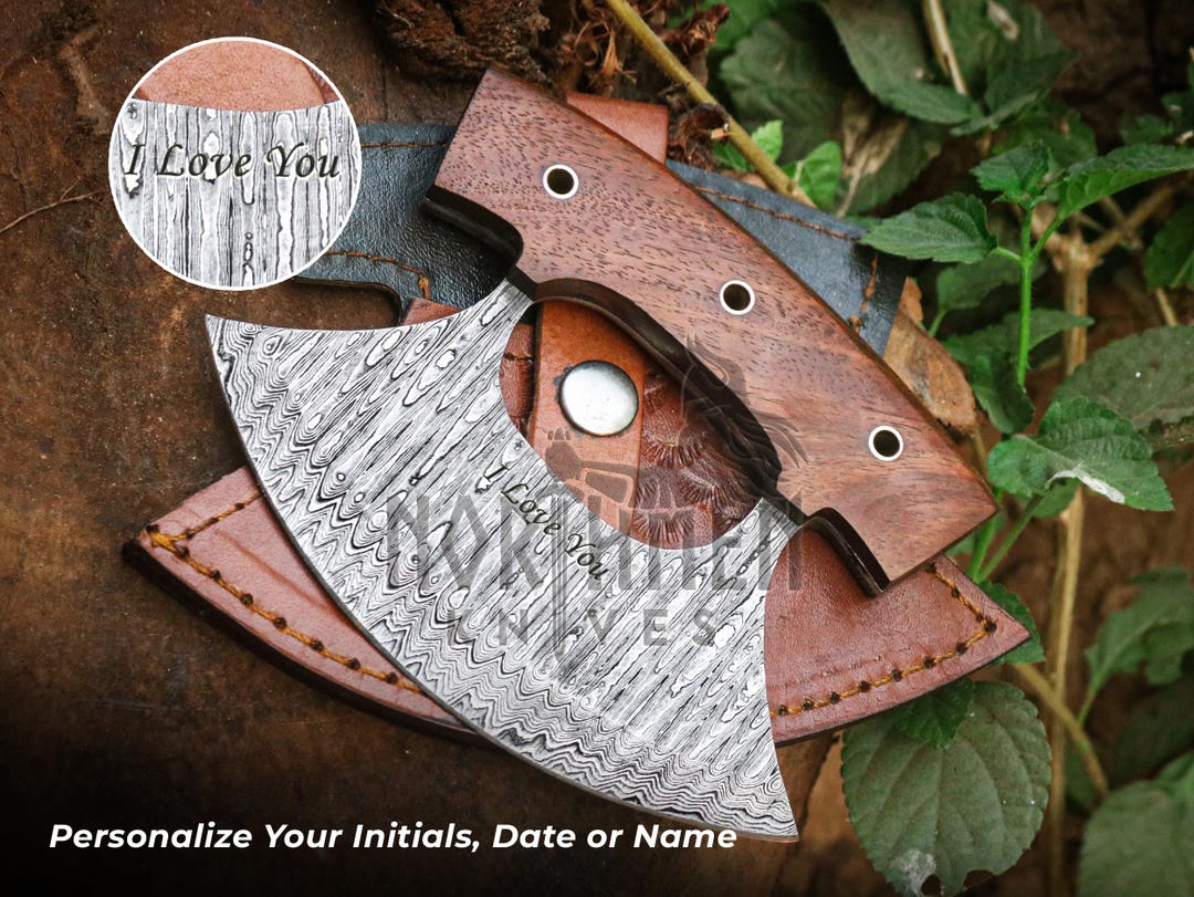 Damascus Ulu Knives ,damascus Chef Knives Hand Forge Real Damascus Steel Knives Personalized ...