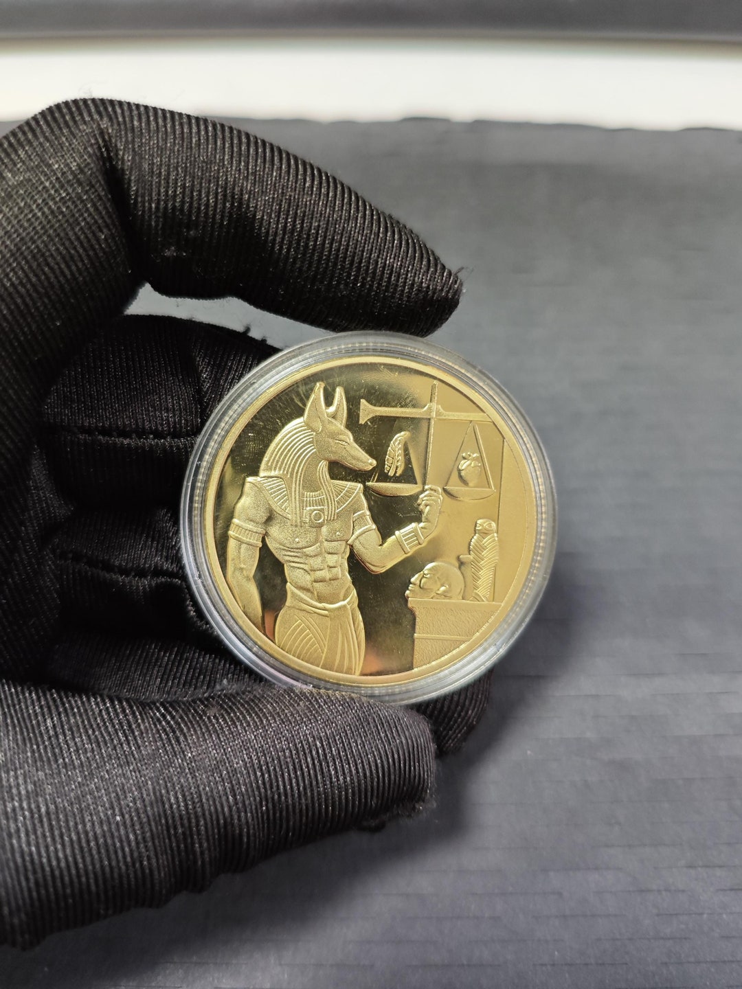 Ancient Egyptian Totem Gold Coins, Anubis Coins, Pyramid Commemorative ...