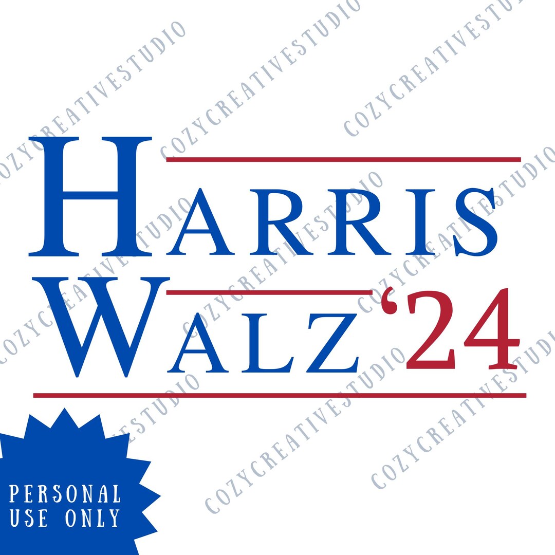 Harris Walz 2024 SVG and PNG, Harris Walz 2024, Kamala for President ...