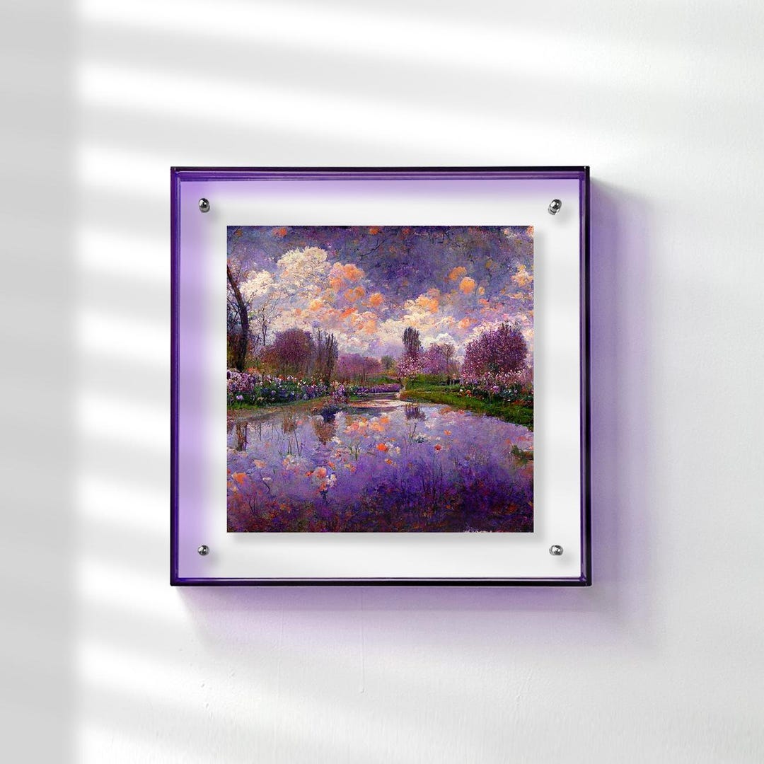 Purple Acrylic Photo Frame, Colorful Art Photo Frame, Photo Poster Art ...