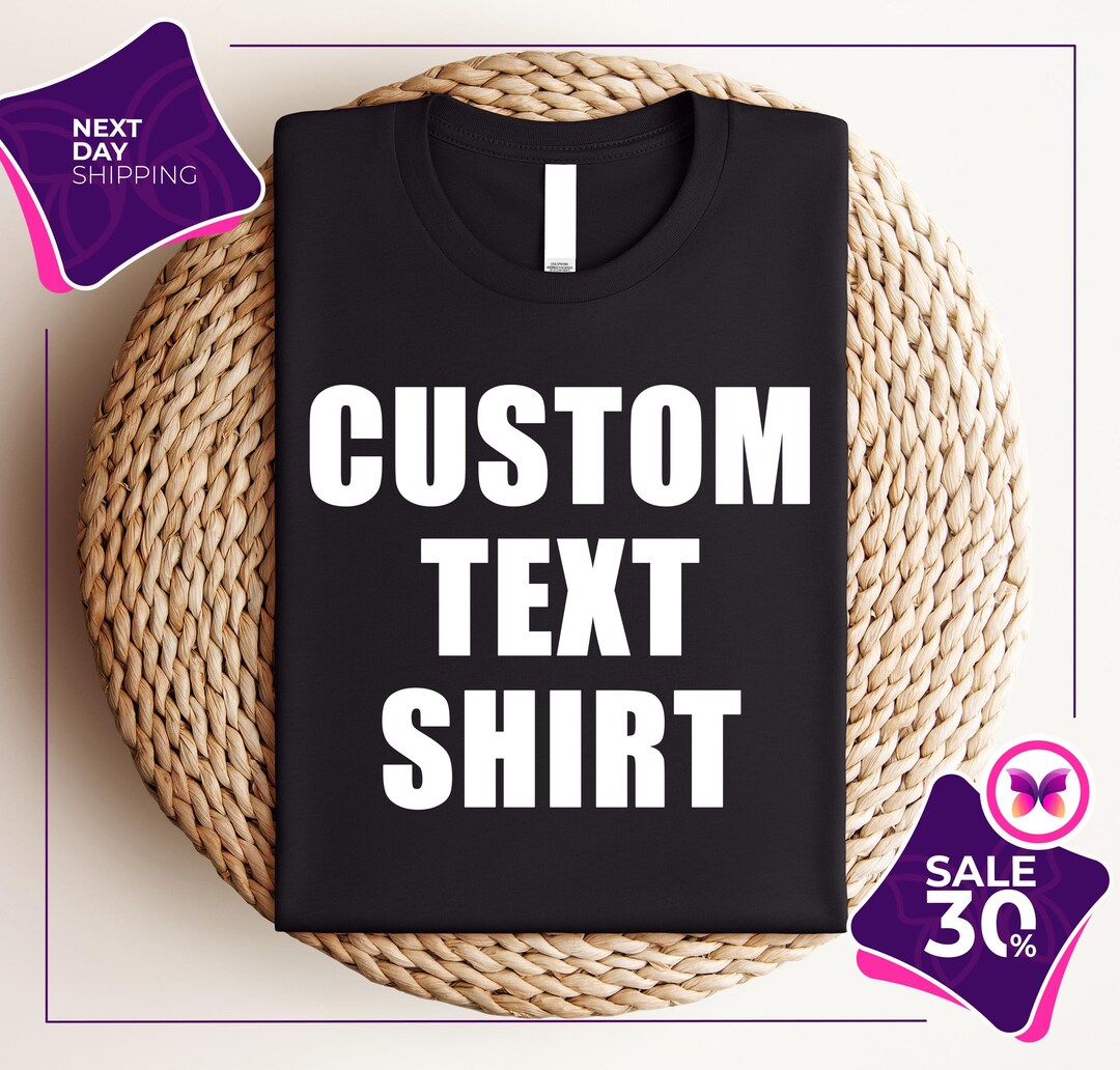Custom Shirt Personalized Block Font Text Shirt Custom Short Sleeve T ...