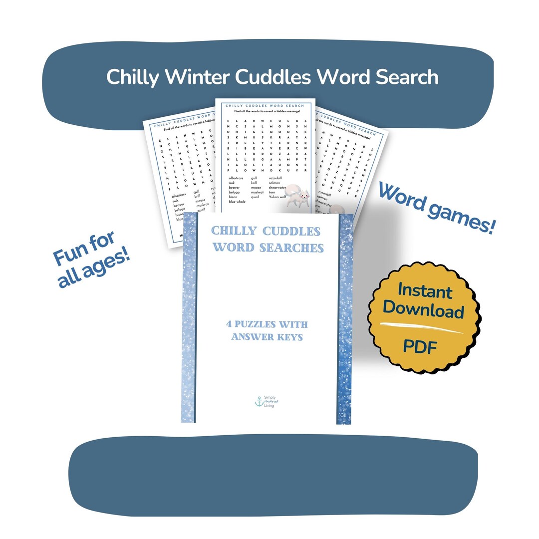 Printable Chilly Cuddles Word Search Puzzles | Holiday Game | Family ...