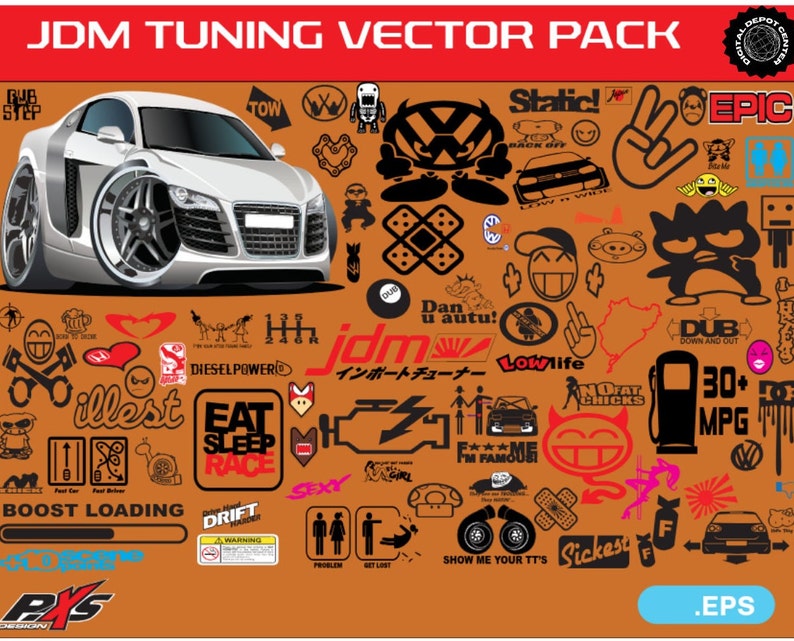 JDM Car Stickers Vector PNG EPS Files for Car Accessories, Vinyl Prints ...