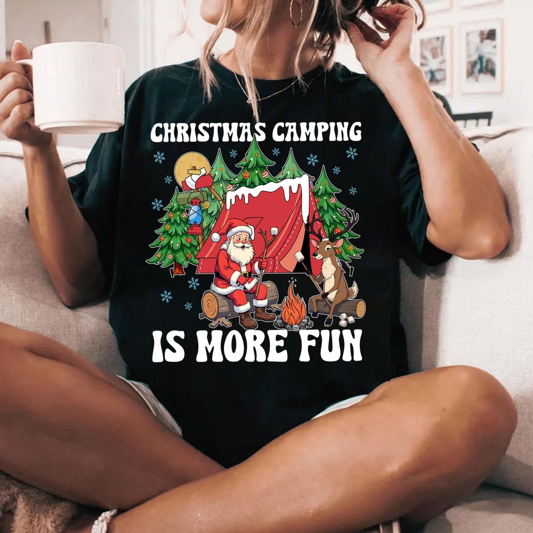 Christmas Camping is More Fun Png,santa Claus Png, Christmas Reindeer ...