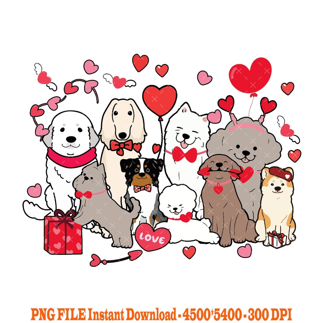 Valentines Day Dogs Png, Dog Lover Png, Cute Valentines Day Png, Love ...