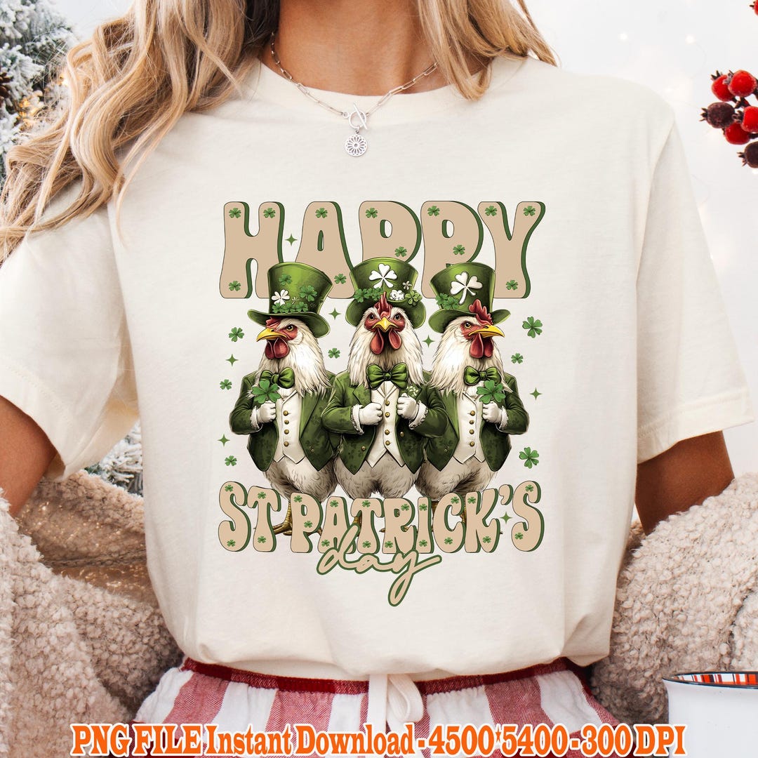 Happy St Patrick's Day Chicken PNG, Western Farmer St Patty's Day Png ...