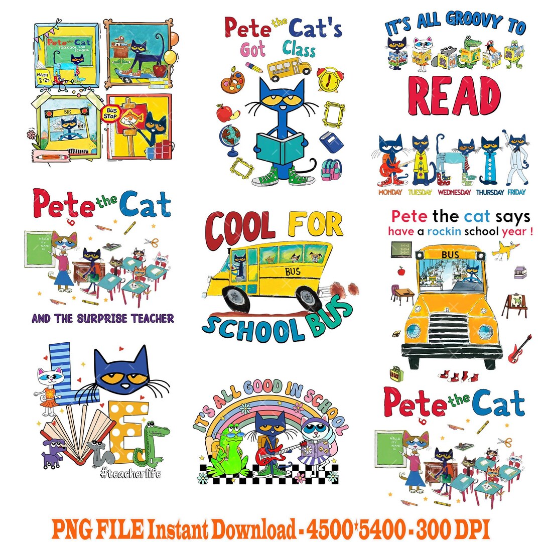 Pete the Cat 100 Days of School Png, Cool Cat 100 Days Png, Teacher Png ...