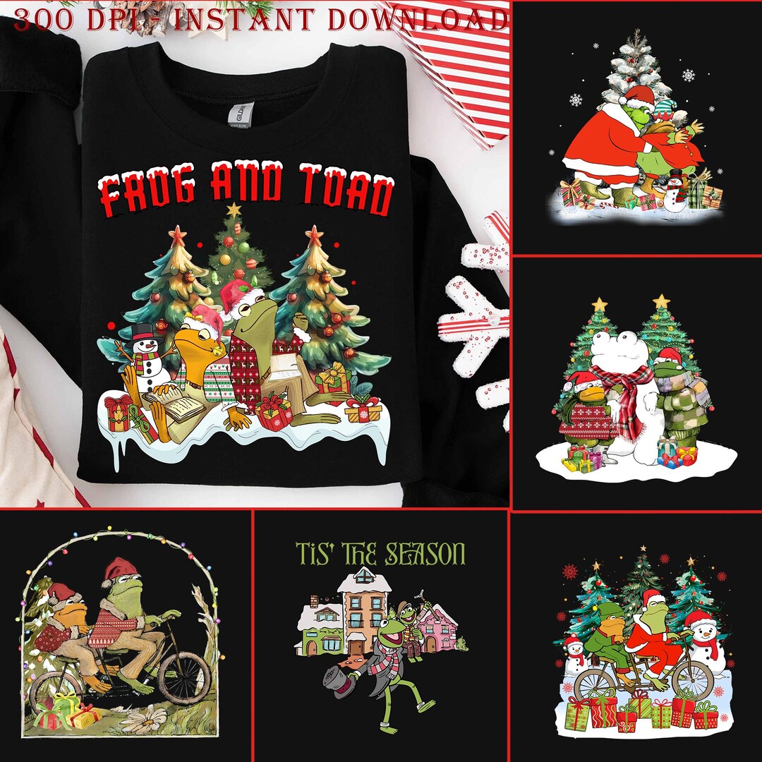 Frog and Toad Christmas Png, Classic Book Png, Book Reader Gift ...