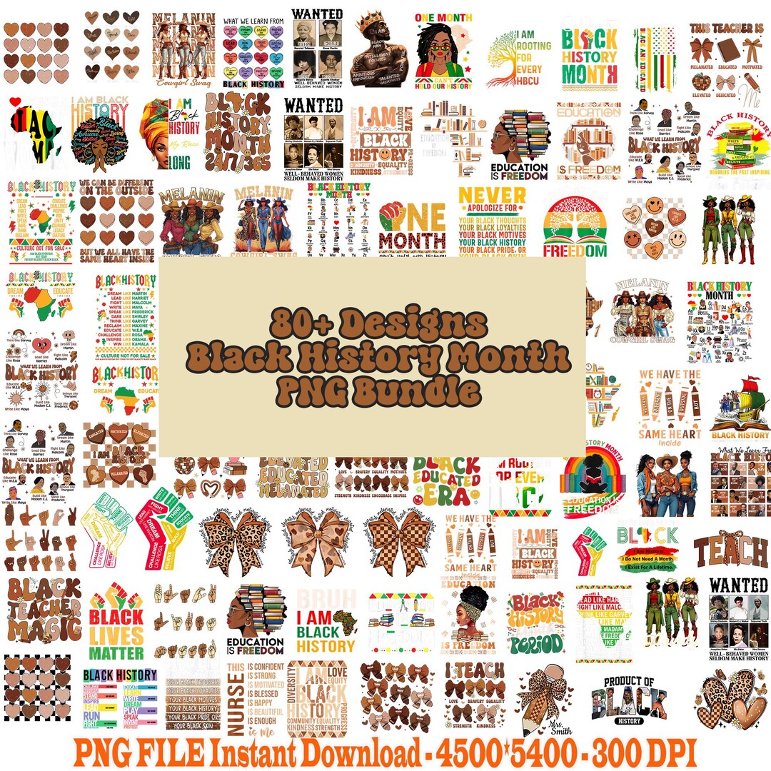 80+ Black History Month Png Bundle, Juneteenth Png Bundle, Black People ...
